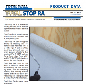 Total Stop RA- Roller applied moisture barrier – NOVUS TRADING