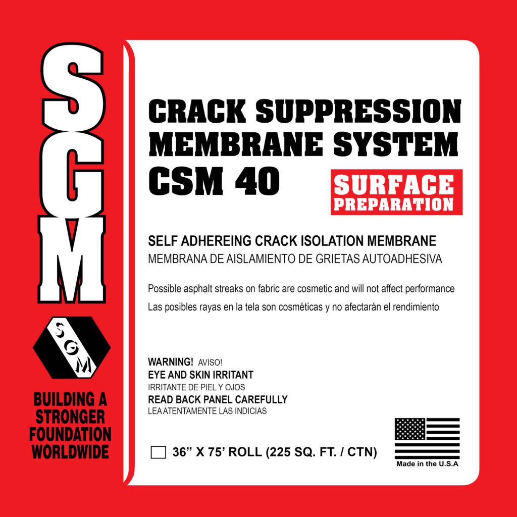 SGM (CSM 40) Crack Suppression Membrane System – NOVUS TRADING